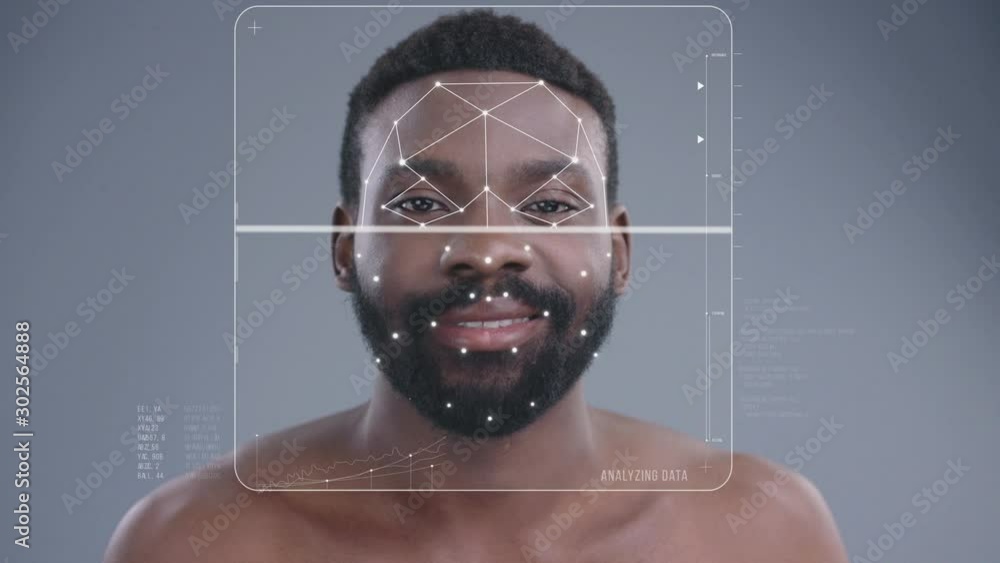 Face Detection. Face ID. Facial Recognition. Futuristic Biometric ...