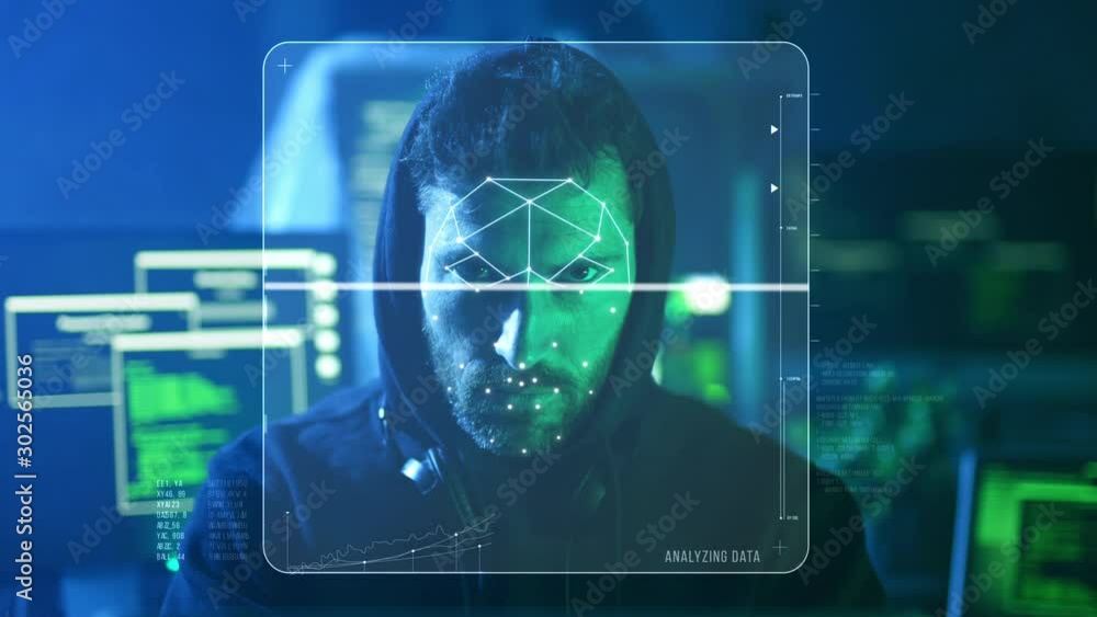 Future. Face ID. Futuristic Facial Recognition. 3D Biometric Facial ...