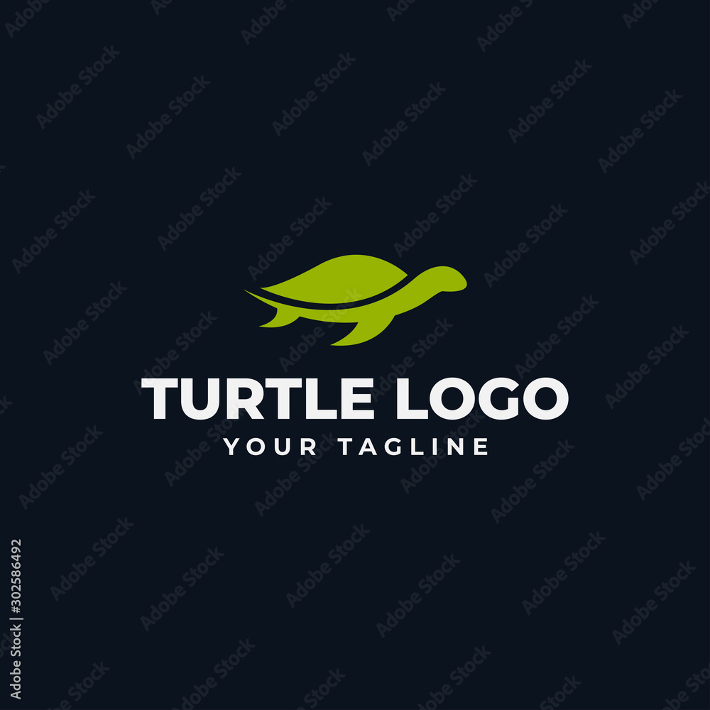 Simple Sea Turtle Logo Design Template Stock Vector | Adobe Stock
