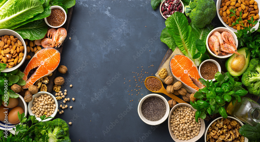 Frame of Food sources of omega 3 and omega 6. Foods high in fatty acids ...