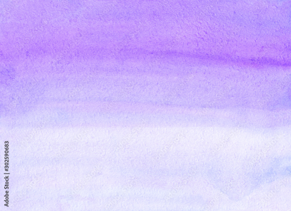 Watercolor violet ombre background texture. Brush strokes on paper ...