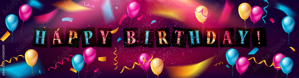 Happy birthday vector illustration. Stock Vector | Adobe Stock