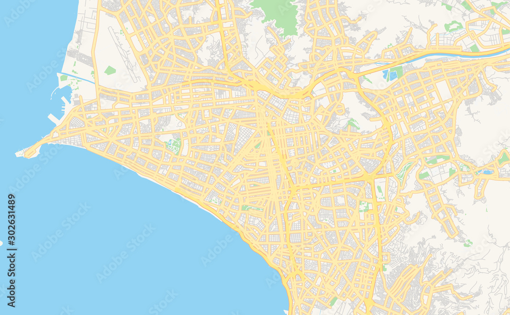 Printable street map of Lima, Peru Stock Vector | Adobe Stock