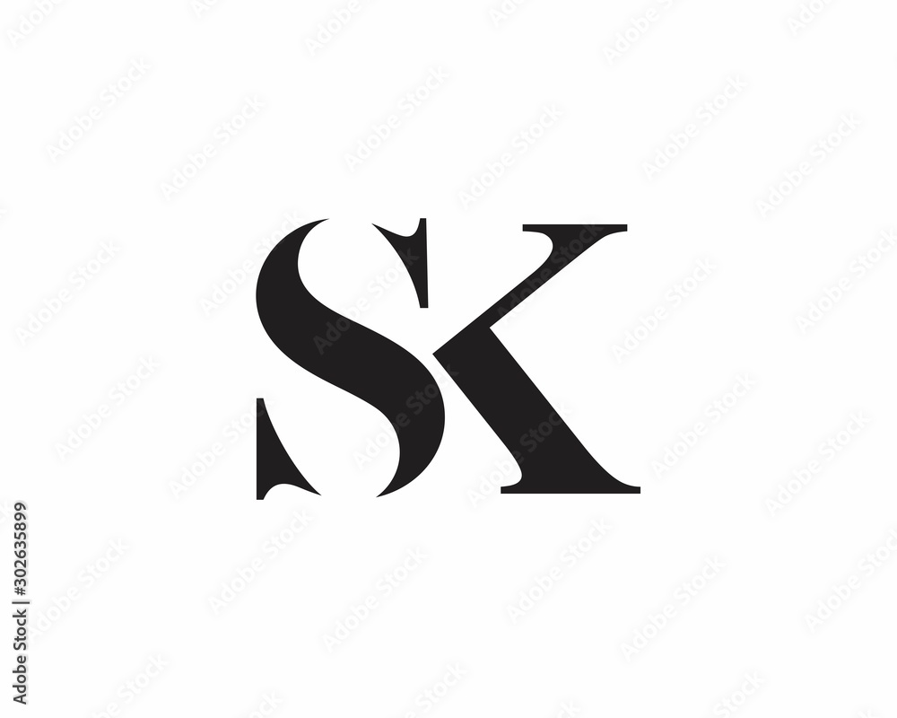SK Letter Logo Icon 006 Stock Vector | Adobe Stock
