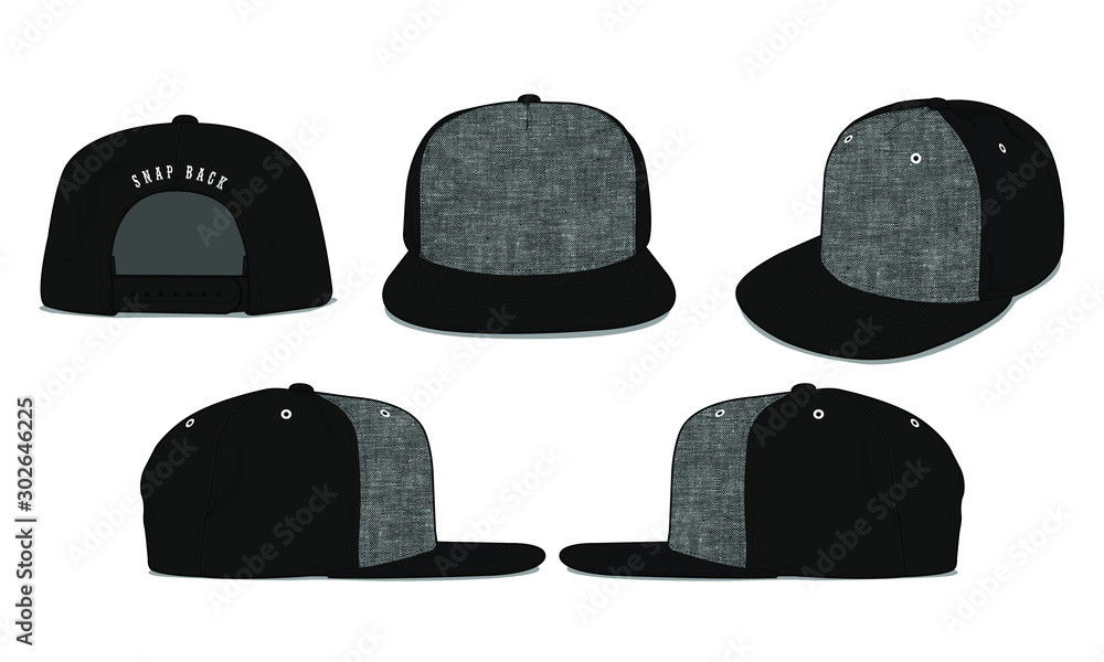 Set of vector template cap mockup Stock Vector | Adobe Stock