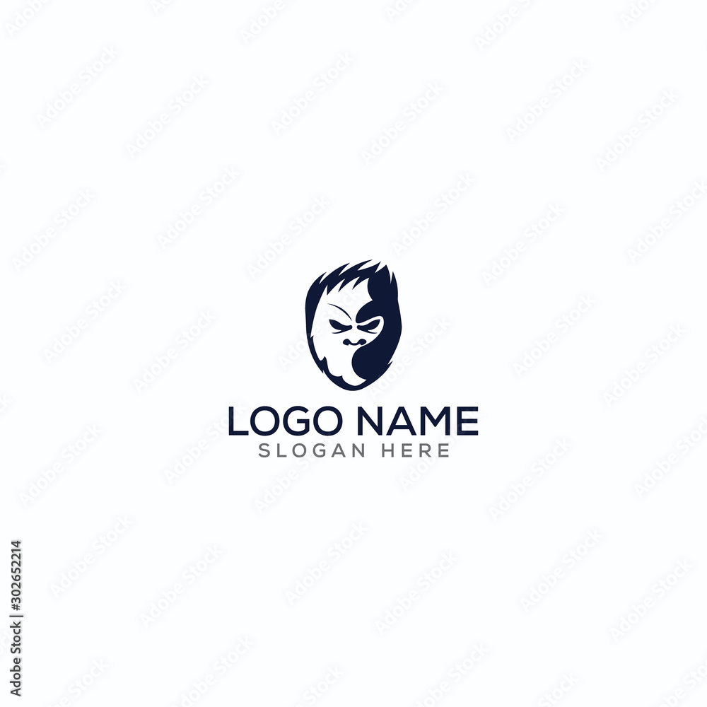 Mascot/yeti/ninja/ negative space logo design for use any purpose Stock ...