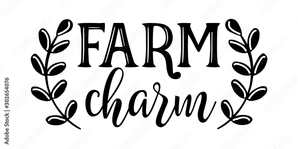 Farm charm vector file. Rustic farm design. Farmhouse clip art ...