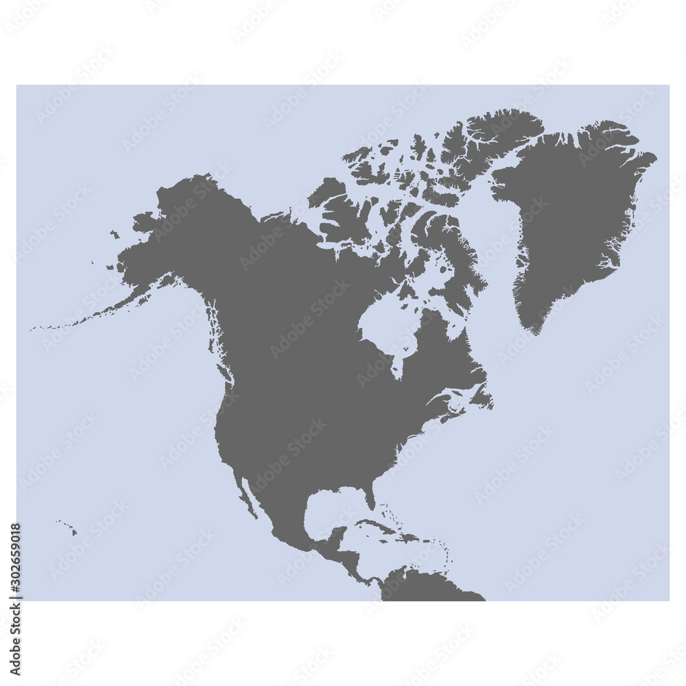 vector illustration with Political Map of North America Stock Vector ...