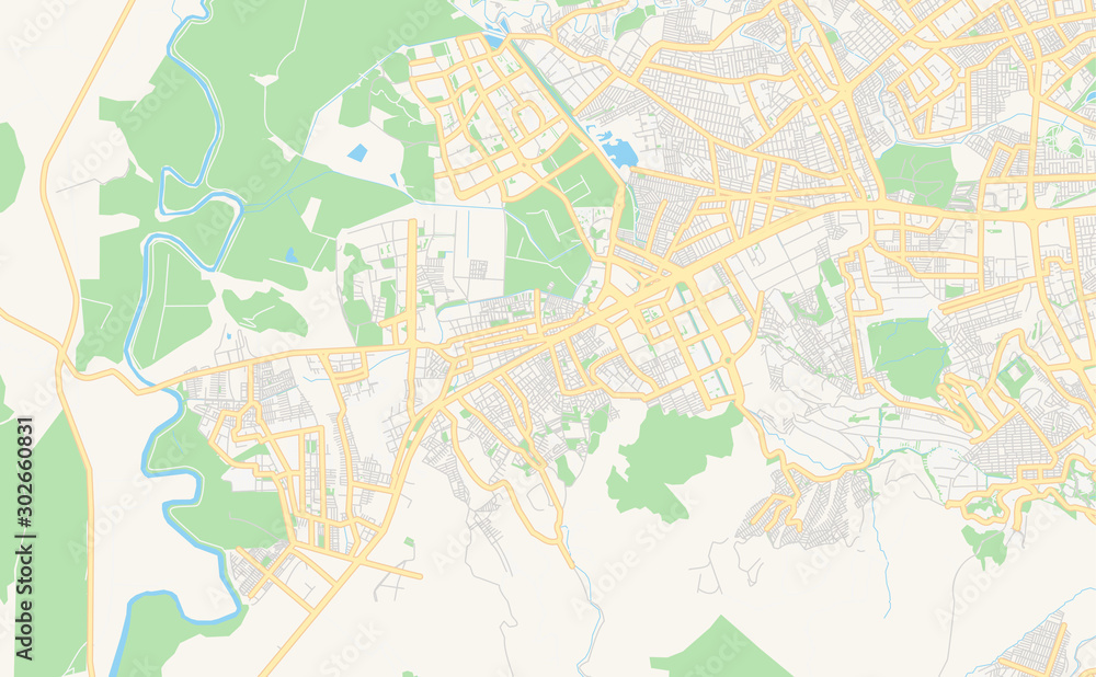 Printable street map of Soacha, Colombia Stock Vector | Adobe Stock