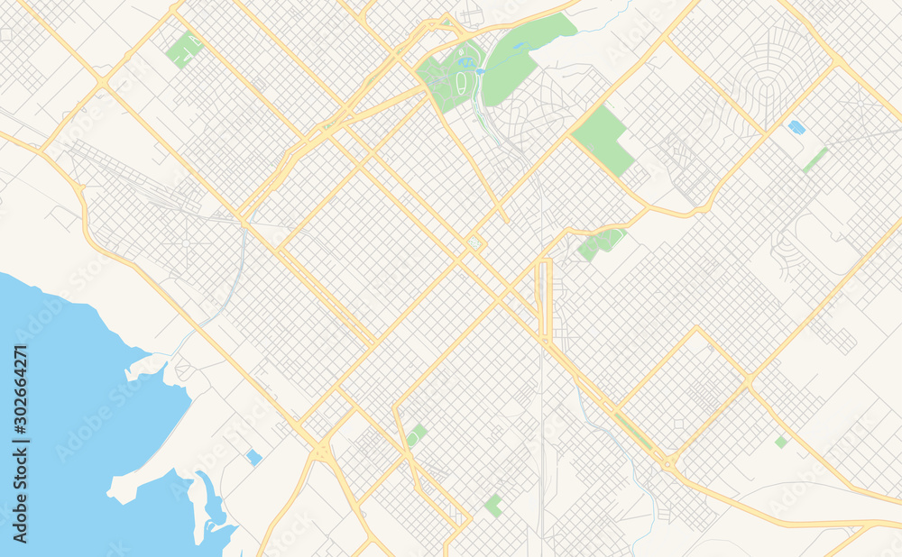 Printable street map of Bahia Blanca, Argentina Stock Vector | Adobe Stock