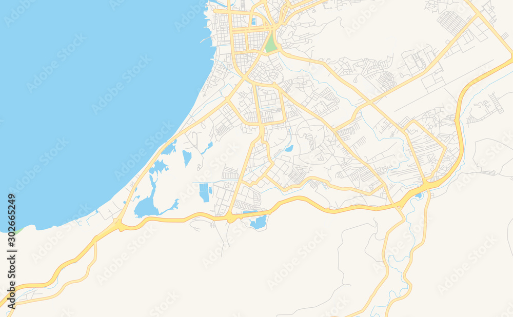 Printable street map of Cumana, Venezuela Stock Vector | Adobe Stock