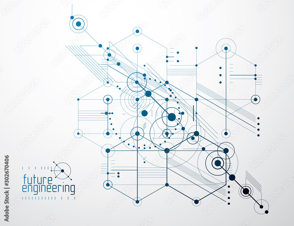 Vetor de Technical plan, abstract engineering draft for use in graphic ...