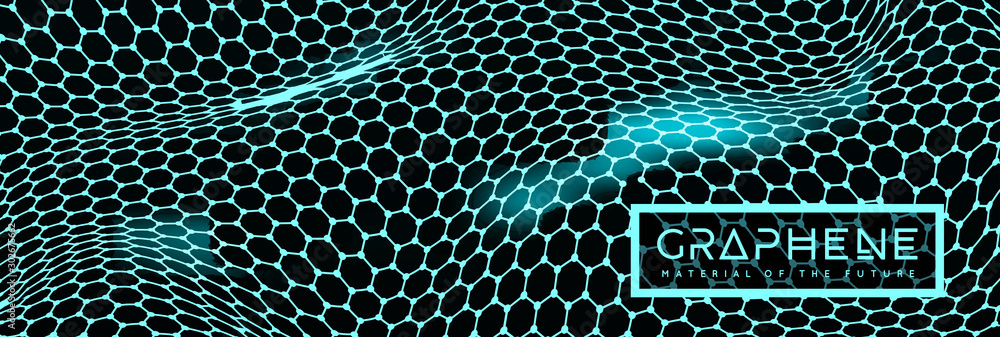 Graphene, a molecular network of hexagons connected together. Chemical ...