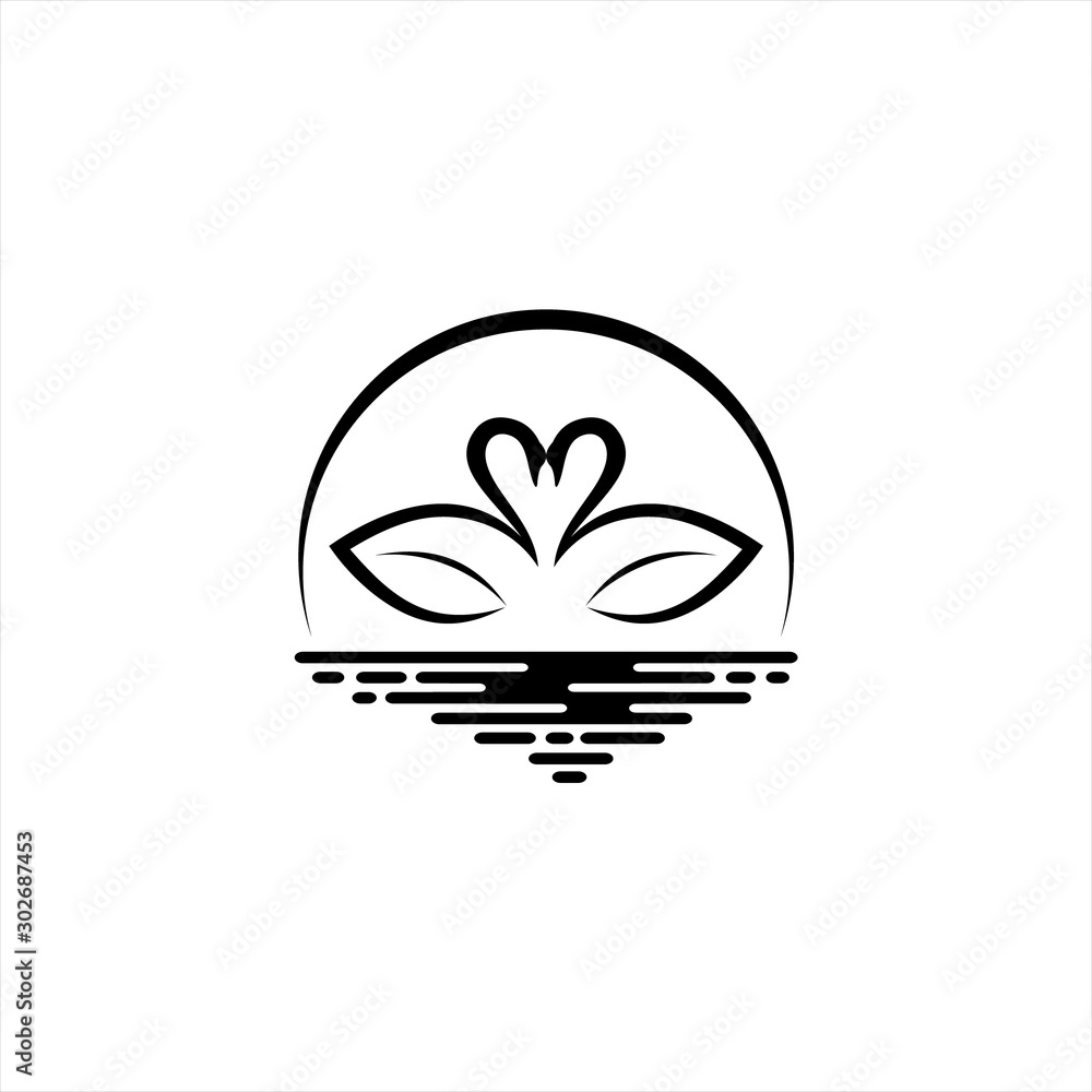 swan vector logo beauty graphic template Stock Vector | Adobe Stock