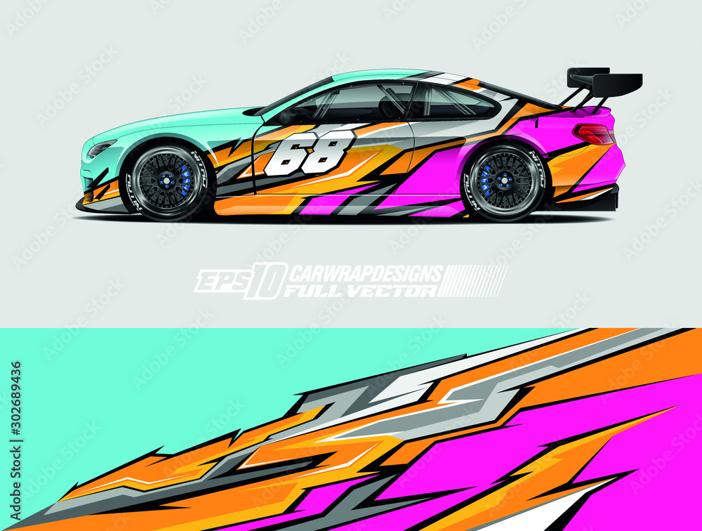 Race car wrap designs. Abstract racing and sport background for racing ...