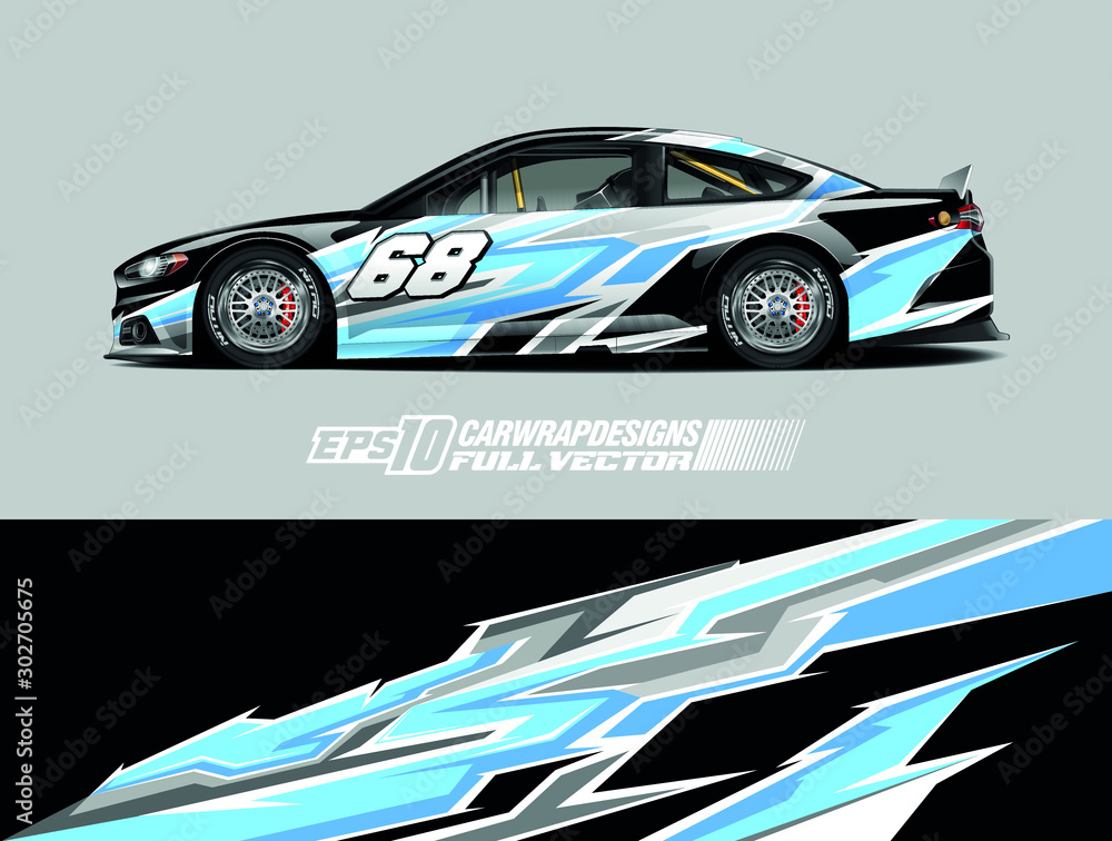 Race car wrap designs. Abstract racing and sport background for racing ...