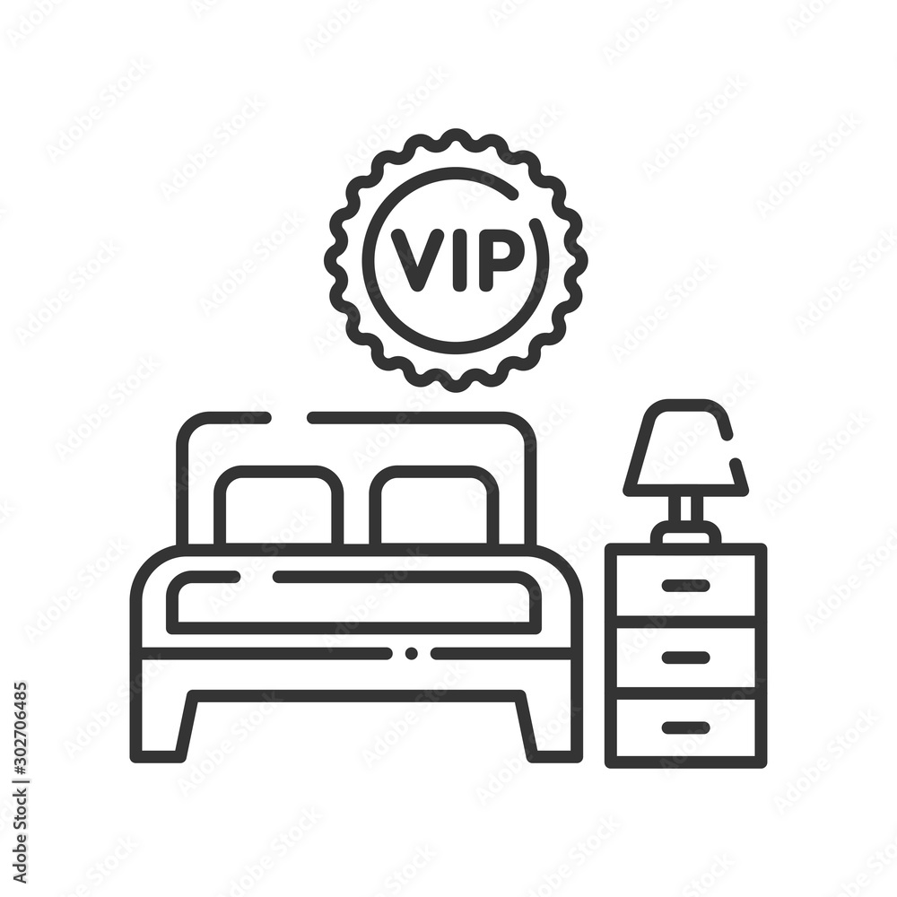 Vip hotel room line black icon. Luxury service. Sign for web page ...