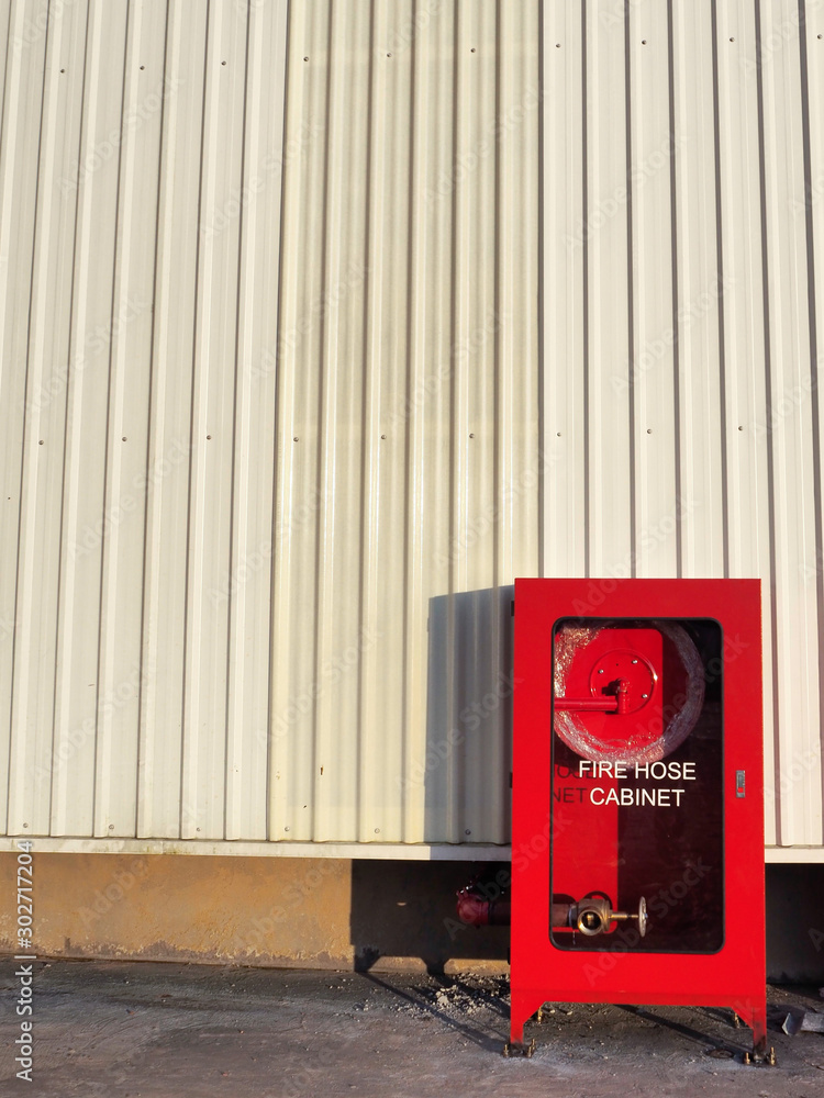 Fire Hose Cabinet Installed Outdoor of The Factory Stock Photo | Adobe ...