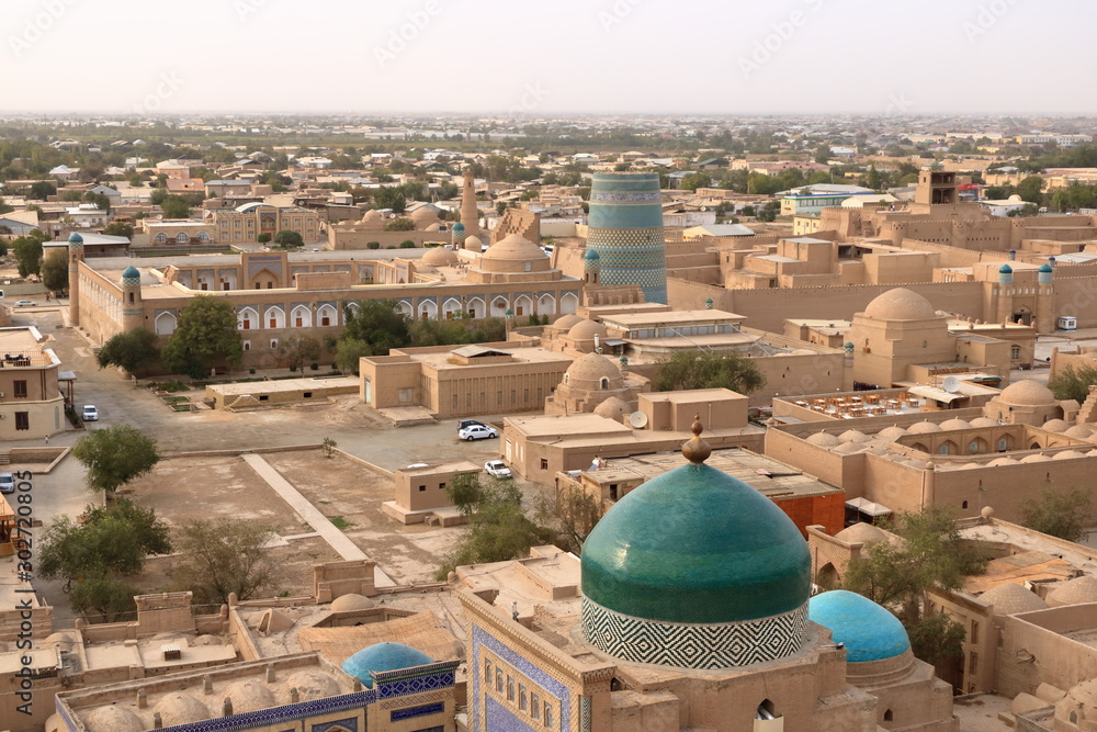 Panoramic view of Khiva (Chiva, Heva, Xiva, Chiwa, Khiveh) - Xorazm ...