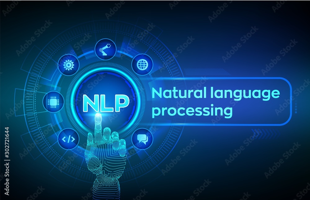 NLP. Natural language processing cognitive computing technology concept ...