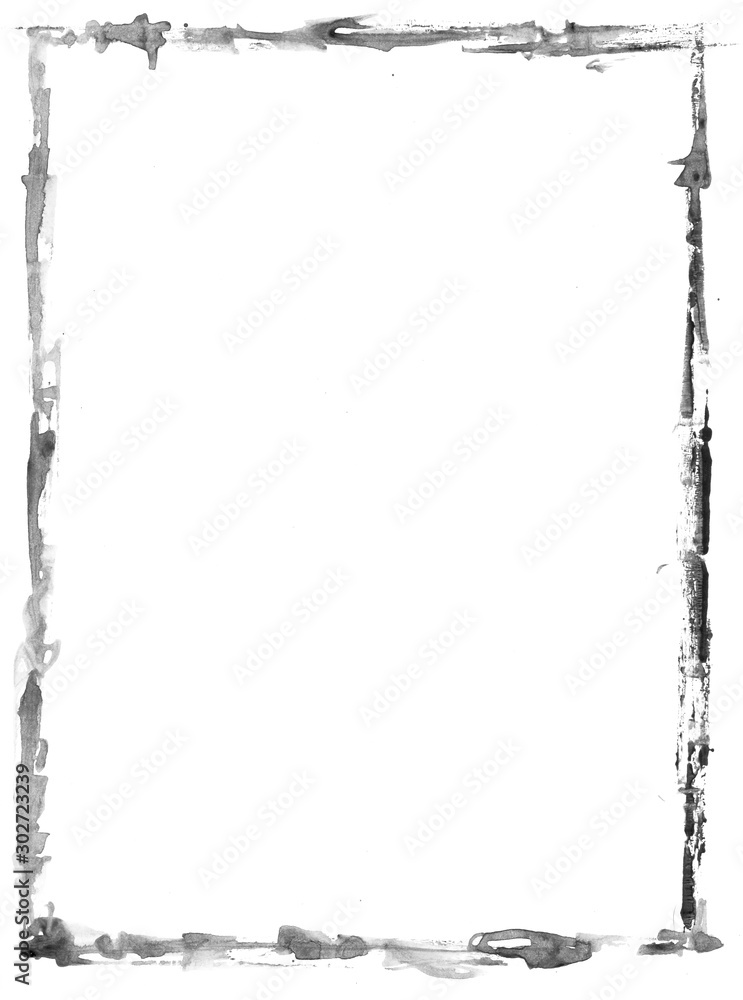 gray grunge rectangular frame on white background - graphic element ...