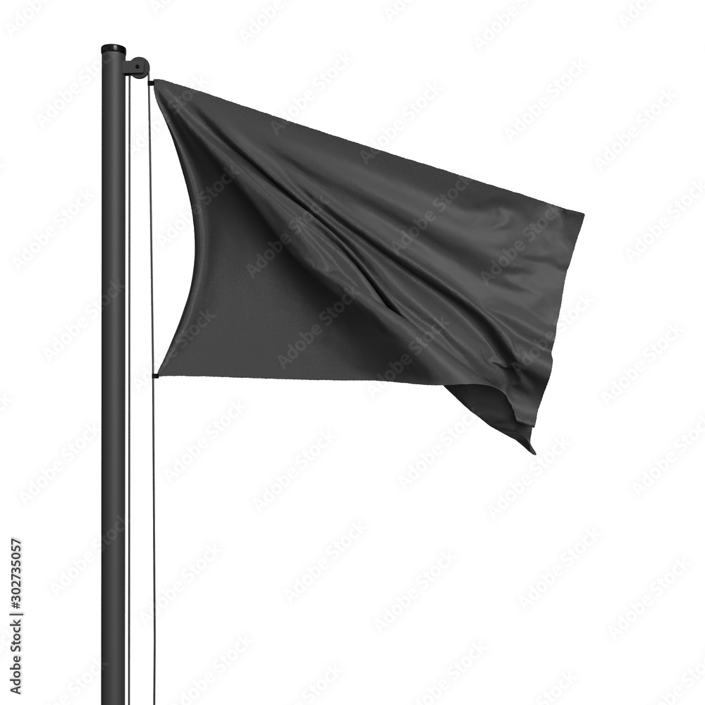 Black Flag template. 3d render Stock Illustration | Adobe Stock