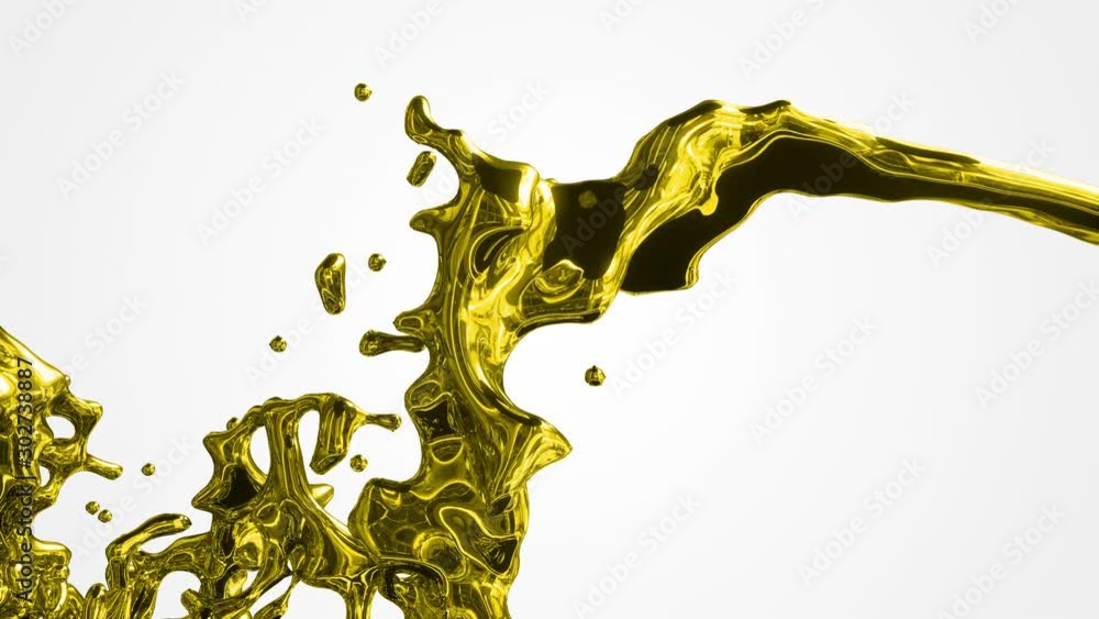 Abstract 3d color liquid splash on white background. 4k render ...