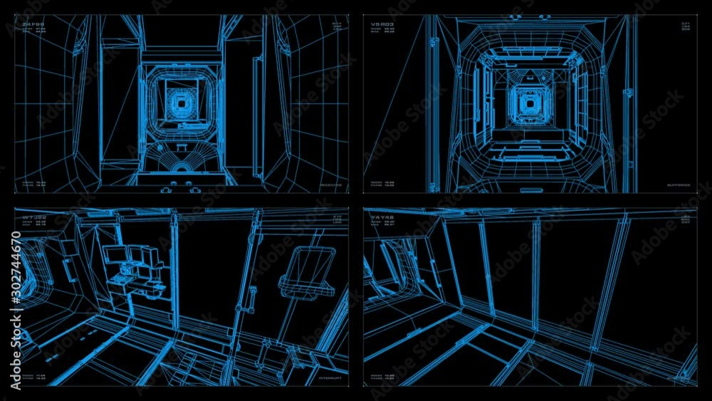 Visual display / playback screen: 3D schematic flythrough of sections ...