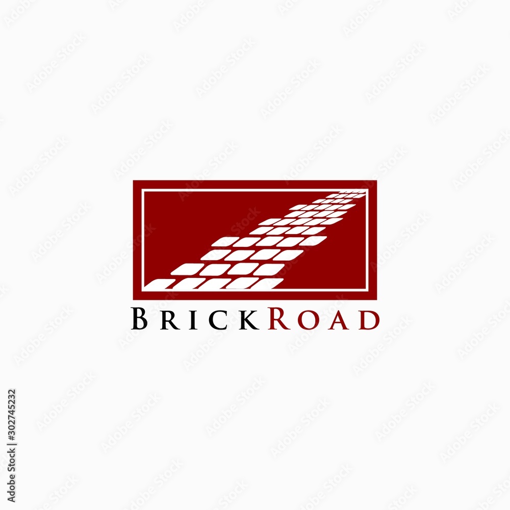 brick road logo design inspiration . footpath logo design template ...