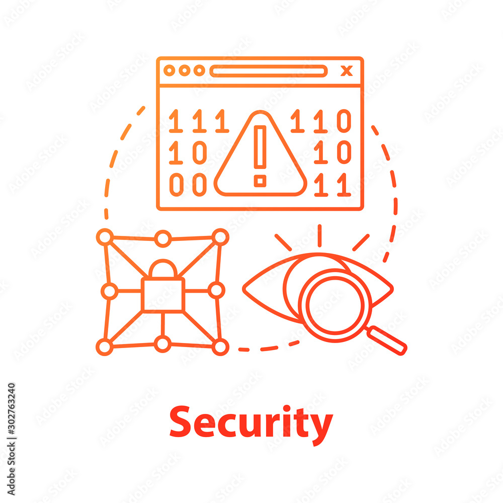 Security concept icon. Privacy protection idea thin line illustration ...