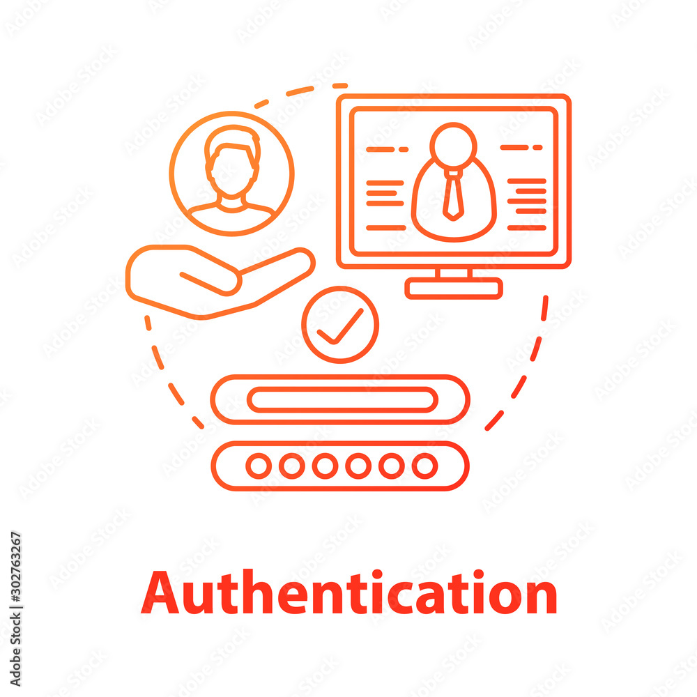 Authentication concept icon. User authorization, login. Personal ...