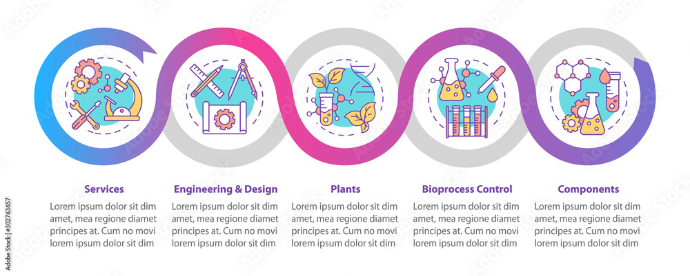 Bioengineering vector infographic template. Services. Business ...