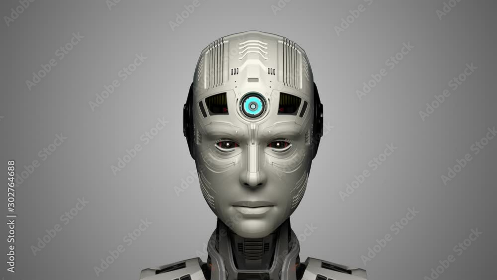 Stockvideo 3d rendering of a very detailed futuristic robot or humanoid ...