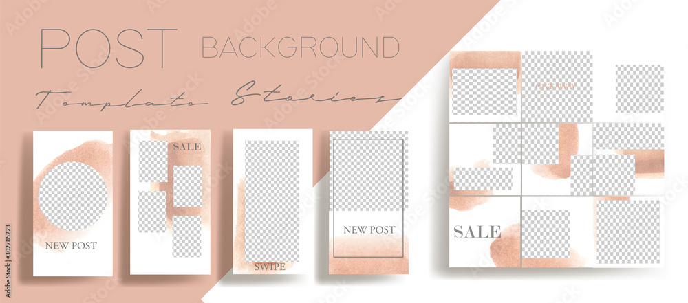Design backgrounds for social media banner.Set of instagram stories and ...