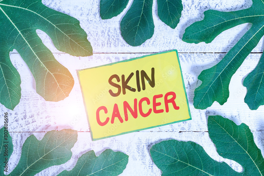 Handwriting text writing Skin Cancer. Conceptual photo uncontrolled ...