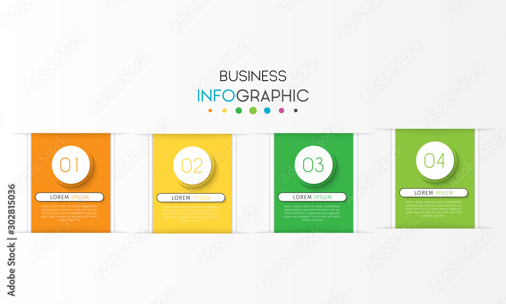 Vector infographic design template with 4 options or steps. Can be used ...