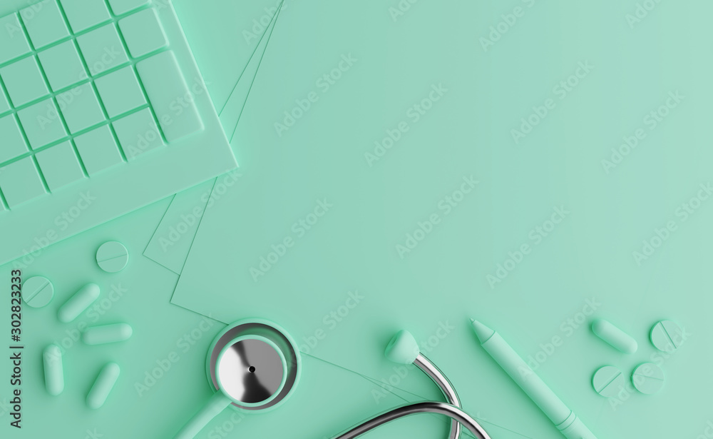 Calculation of health insurance, expenses for good health. Pastel ...