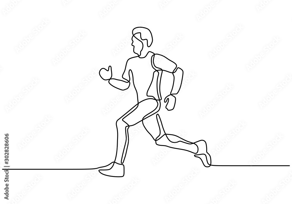 Man running during sport exercise, Marathon or sprint concept of person ...
