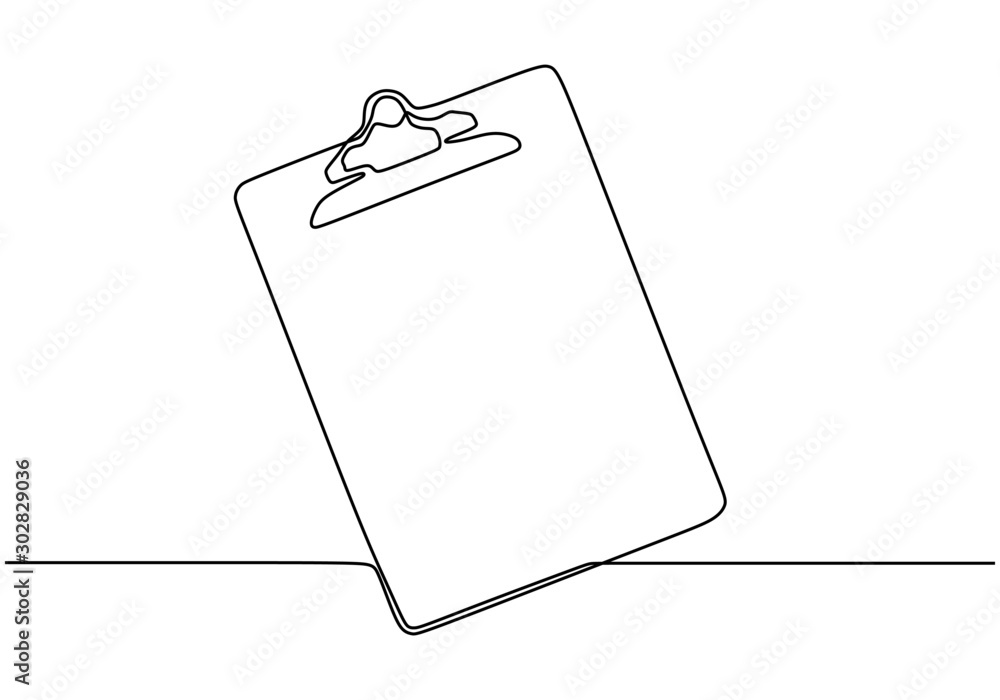 One line drawing of clipboard vector. Illustration minimalism isolated ...
