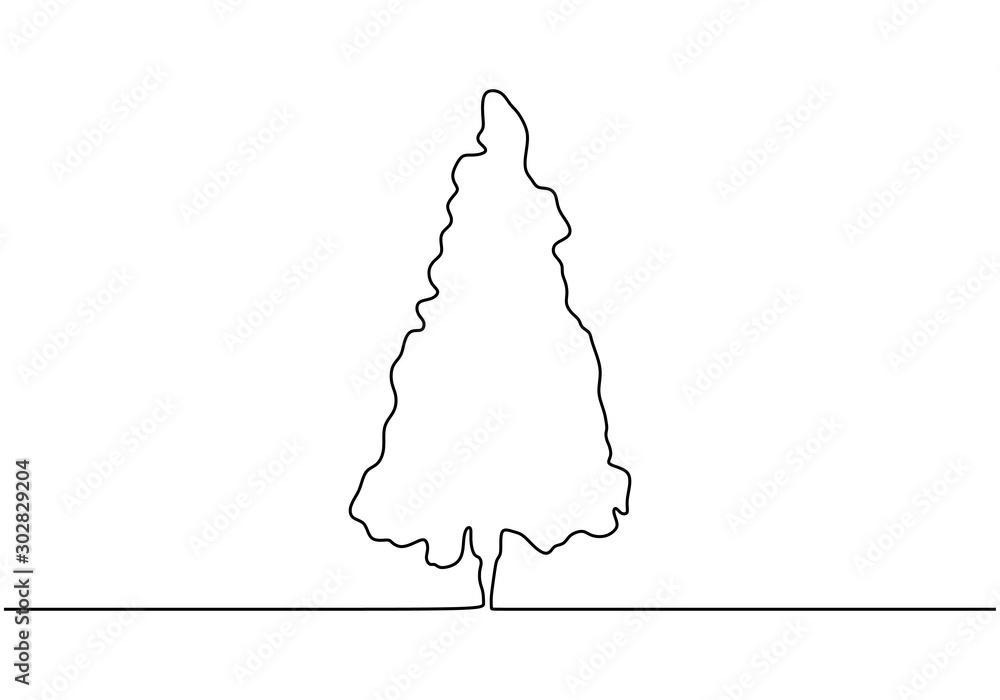 Casuarina tree one continuous line drawing minimalism and simplicity ...