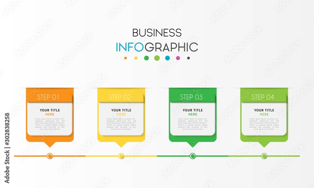 Vector infographic design template with 4 options or steps. Can be used ...