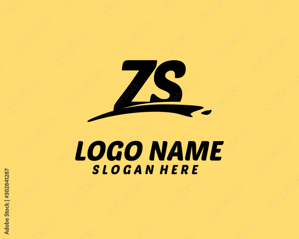ZS Initial with splash logo vector Stock Vector | Adobe Stock