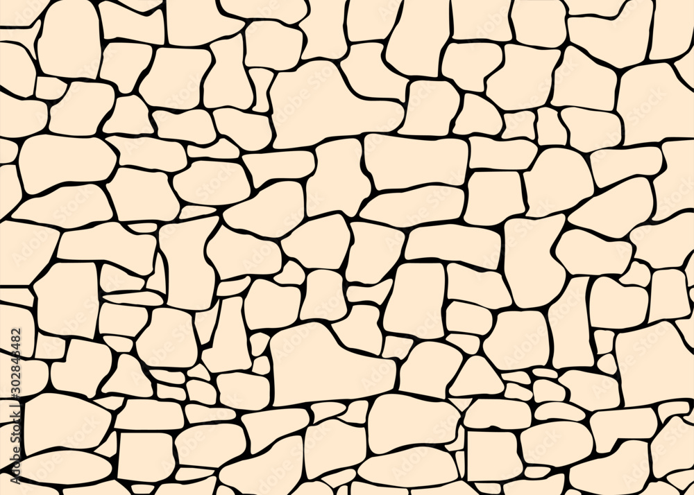 Stone Wall Pattern Vector Texture Illustration, Stone Wall Silhouette ...