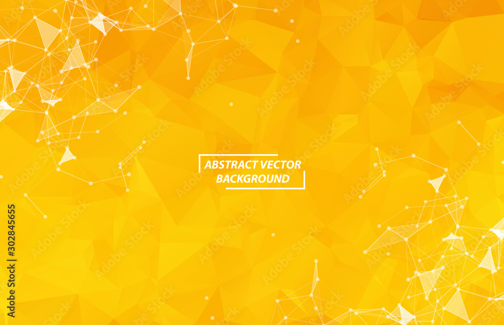 Abstract Geometric Yellow Polygonal background molecule and ...