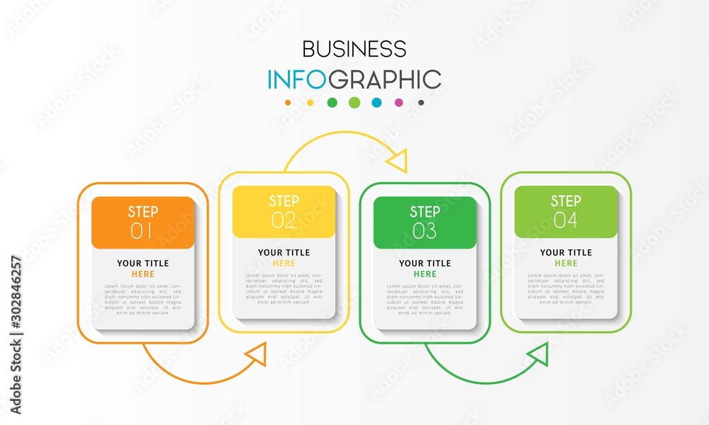 Vector infographic design template with 4 options or steps. Can be used ...