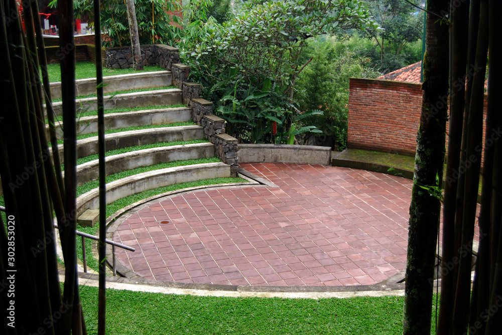 Outdoor amphitheater in the middle of garden Stock Photo | Adobe Stock
