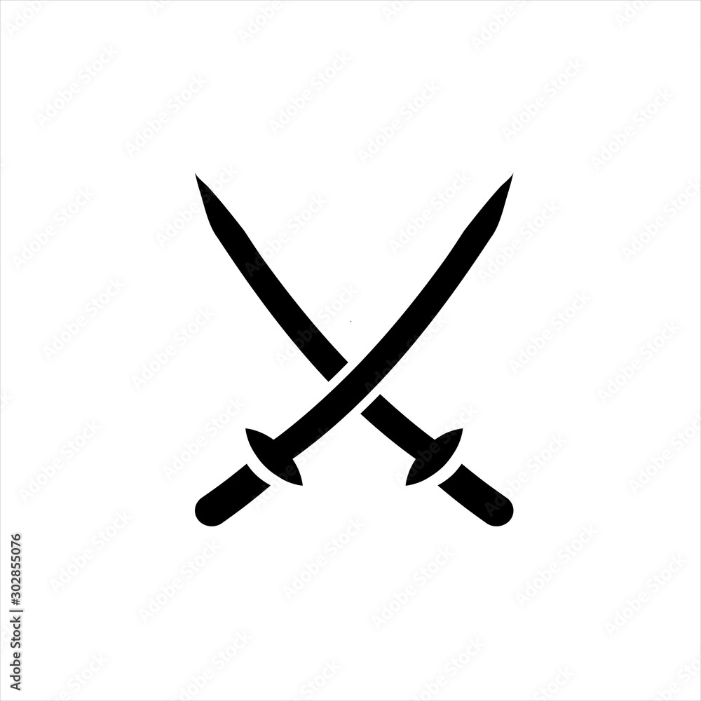 Swords icon in trendy flat style isolated on grey background. Swords ...