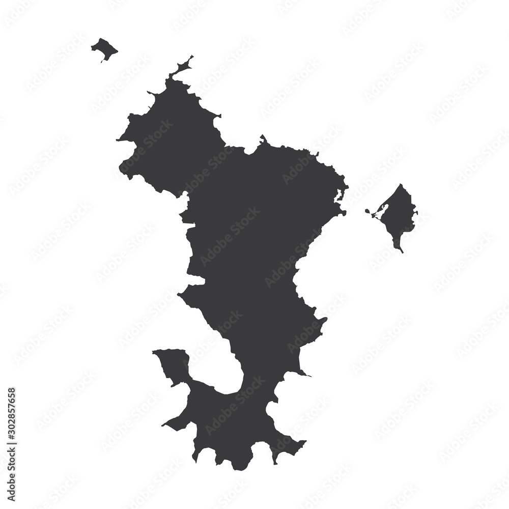 Mayotte map on white background vector, Mayotte Map Outline Shape Black ...