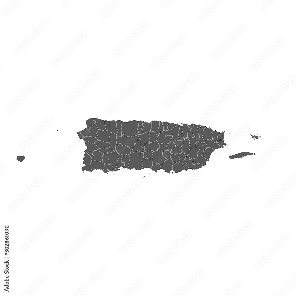 puerto Rico map on white background vector, puerto Rico Map Outline ...