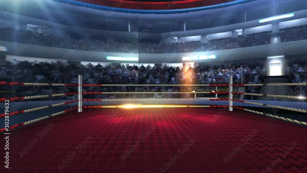 3D Virtual Studio Boxing Ring Set Background Stock Video | Adobe Stock